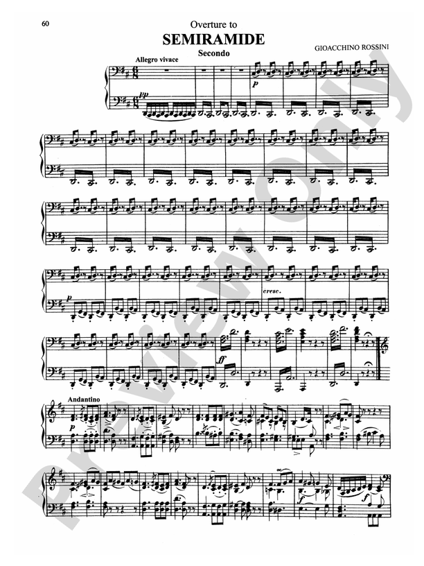 Rossini: Opera Overtures (Arranged): Semiramide Part - Digital Sheet ...