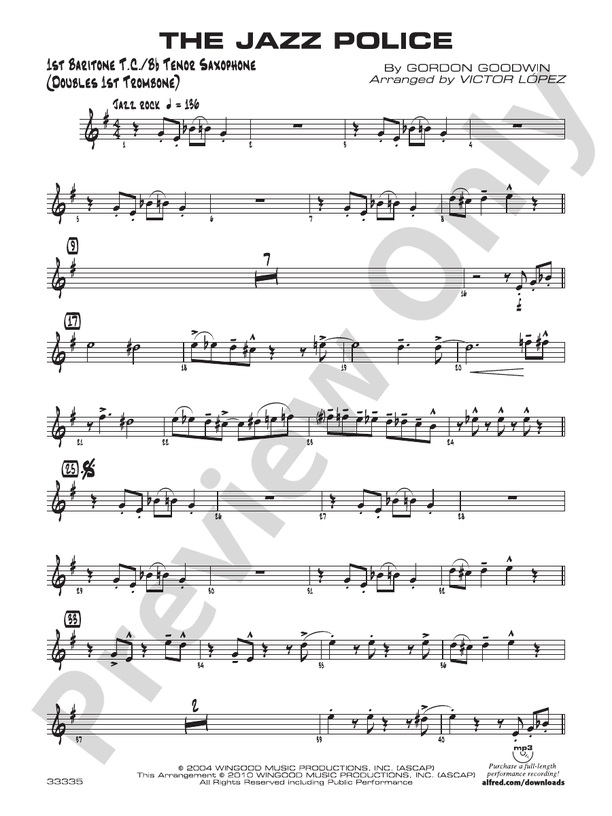 The Jazz Police: Baritone T.C.: Baritone T.C. Part - Digital Sheet ...