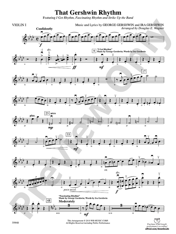 That Gershwin Rhythm: 1st Violin: 1st Violin Part - Digital Sheet Music ...