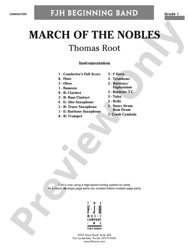 March of the Nobles: Score: : Thomas Root - Digital Sheet Music Download
