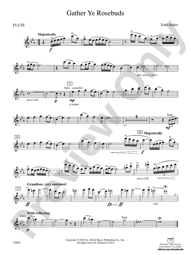 Gather Ye Rosebuds: Flute: Flute Part - Digital Sheet Music Download