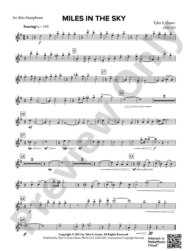 Miles in the Sky: 1st E-flat Alto Saxophone: 1st E-flat Alto Saxophone ...