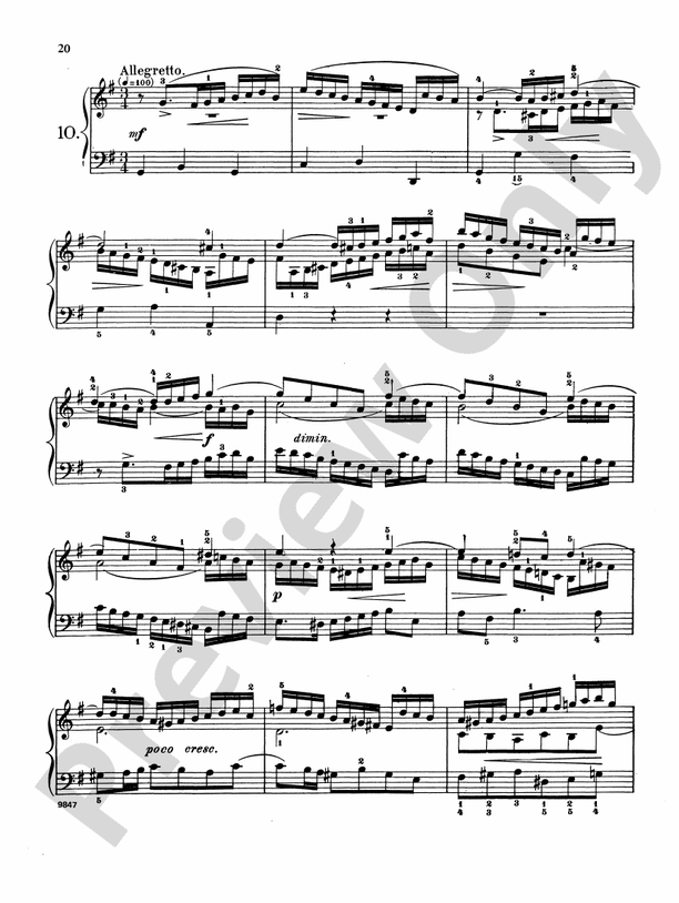 Bach: Fifteen Three-Part Inventions (Ed. Carl Czerny): 10. Three-Part Invention Part - Digital ...