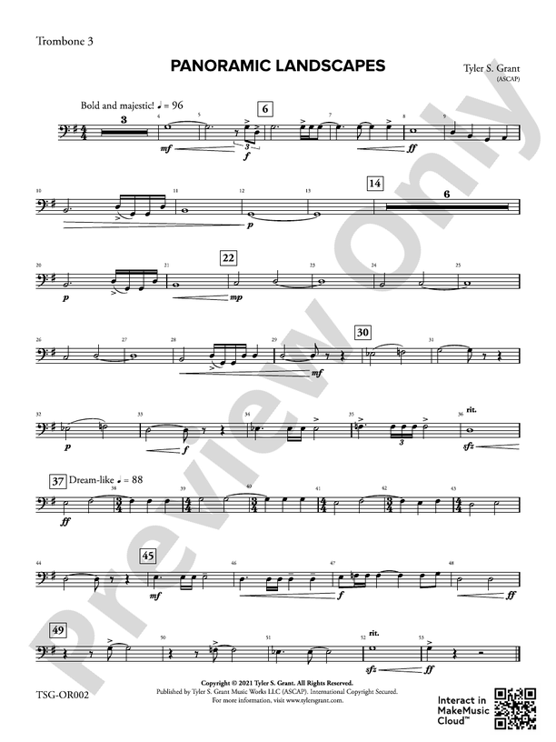 Panoramic Landscapes: 3rd Trombone: 3rd Trombone Part - Digital Sheet Music Download