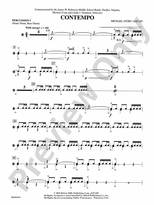 Contempo: 1st Percussion: 1st Percussion Part - Digital Sheet Music ...