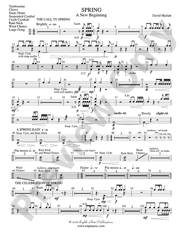 Spring (A New Beginning): 1st Percussion: 1st Percussion Part - Digital ...