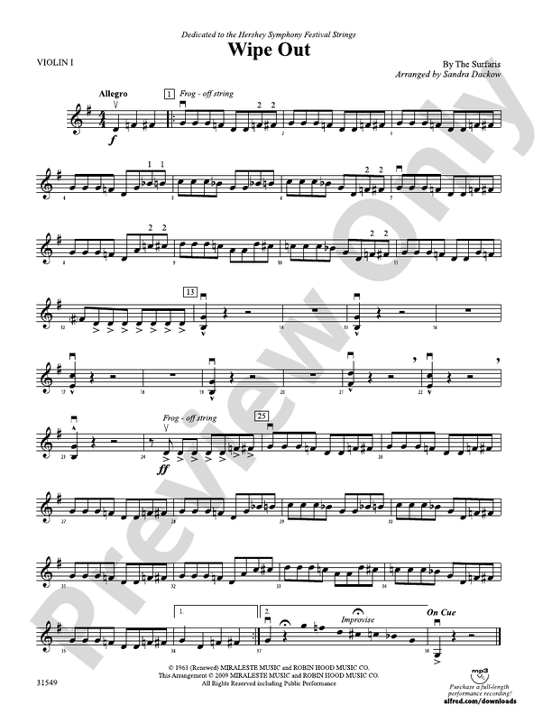 Wipe Out: 1st Violin: 1st Violin Part - Digital Sheet Music Download