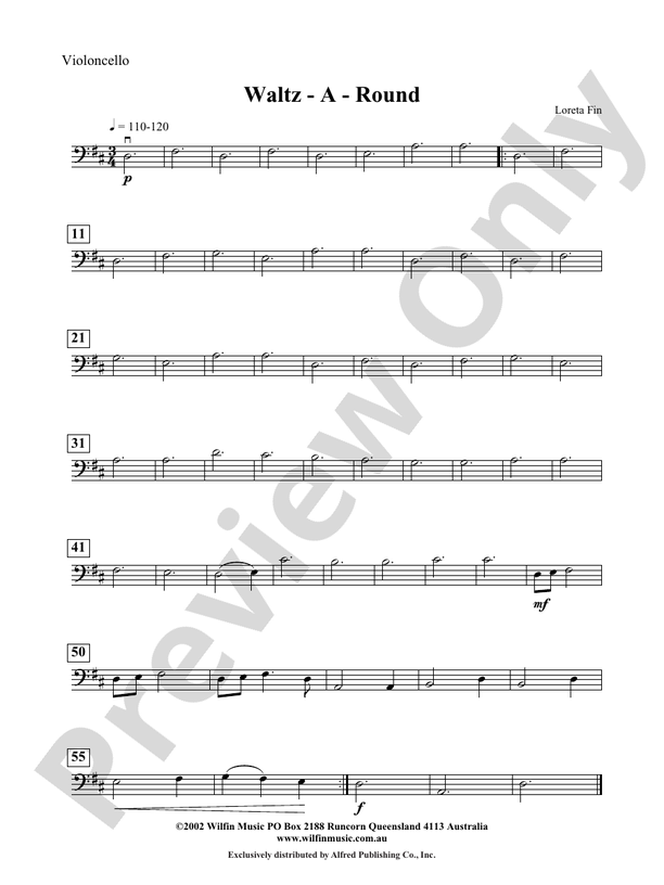 Waltz-A-Round: Cello: Cello Part - Digital Sheet Music Download