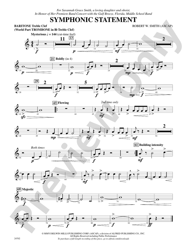 Symphonic Statement: Baritone T.C.: Baritone T.C. Part - Digital Sheet Music Download