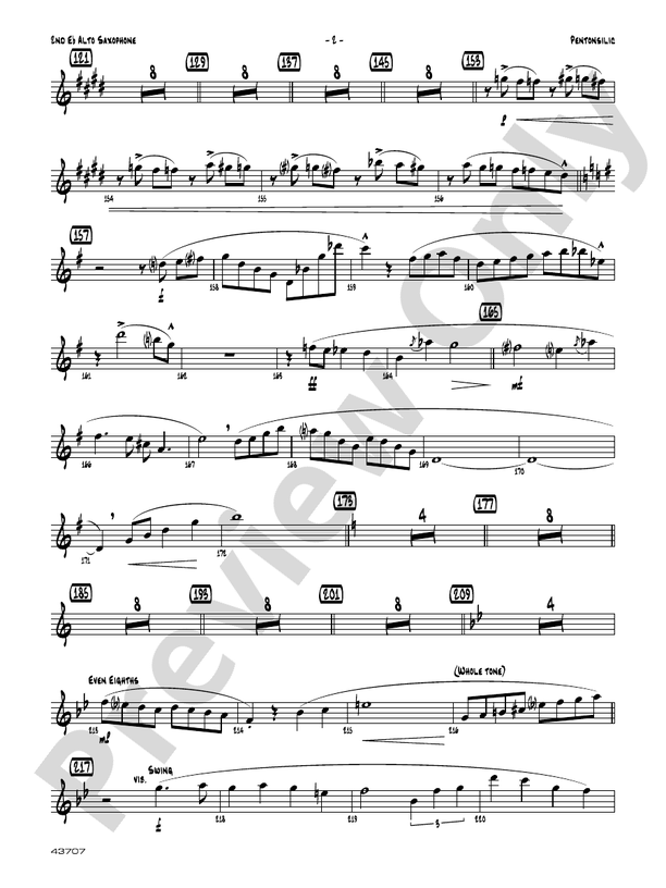 Pentonsilic: 2nd E-flat Alto Saxophone: 2nd E-flat Alto Saxophone Part - Digital Sheet Music ...