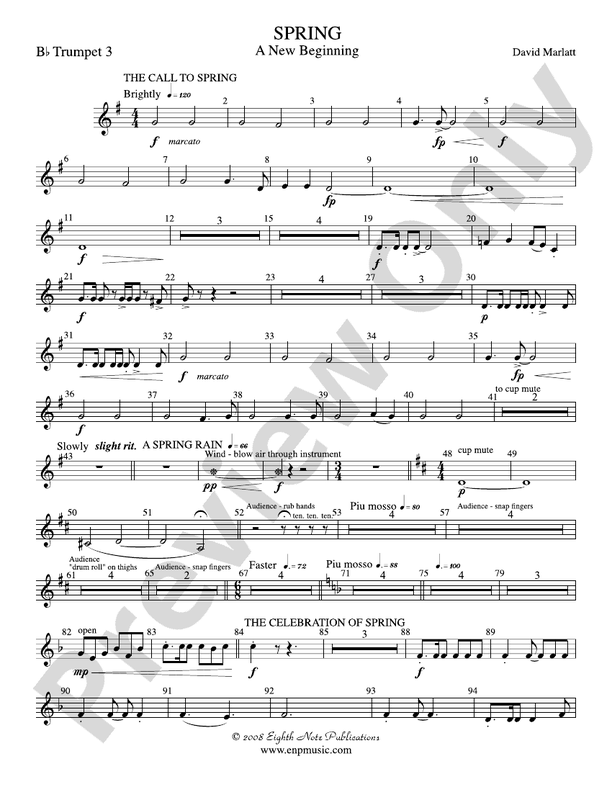 Spring (A New Beginning): 3rd B-flat Trumpet: 3rd B-flat Trumpet Part - Digital Sheet Music Download