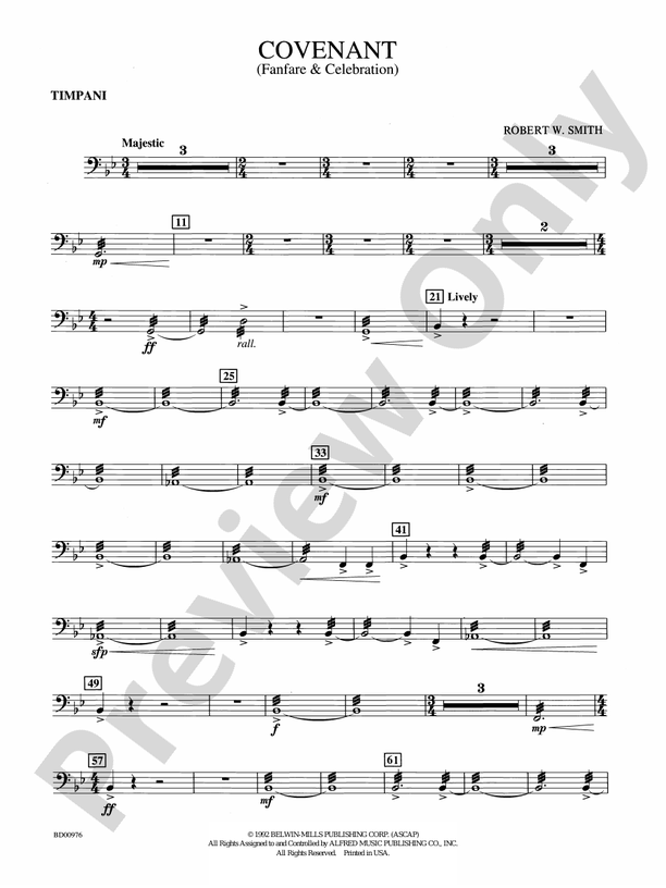 Covenant: Timpani: Timpani Part - Digital Sheet Music Download