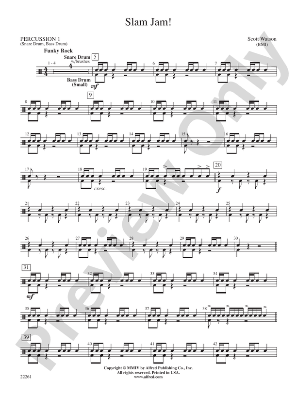 Slam Jam!: 1st Percussion: 1st Percussion Part - Digital Sheet Music ...