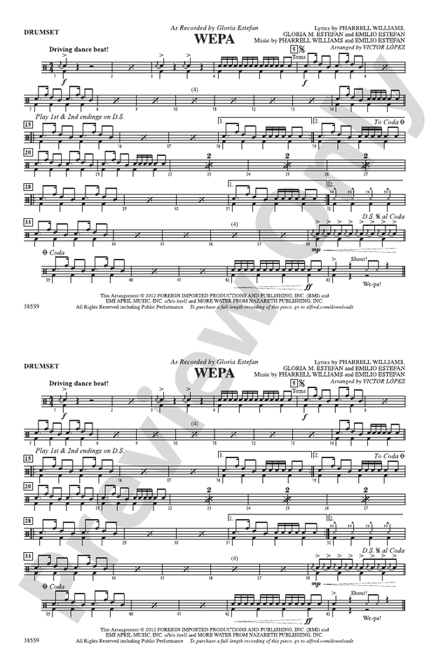 Wepa: Drumset: Drumset Part - Digital Sheet Music Download