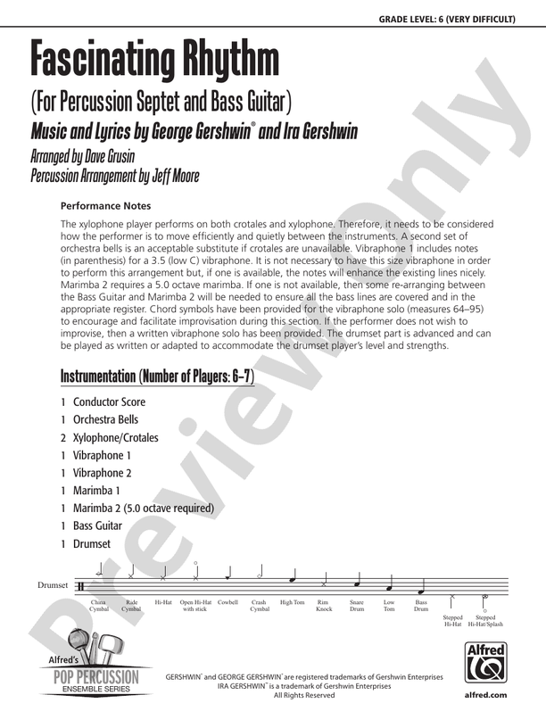 Fascinating Rhythm: Percussion Ensemble: George Gershwin - Digital ...