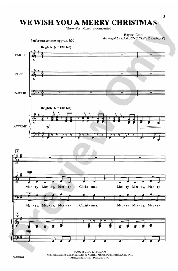 We Wish You a Merry Christmas: 3-Part Mixed Choral Octavo - Digital ...