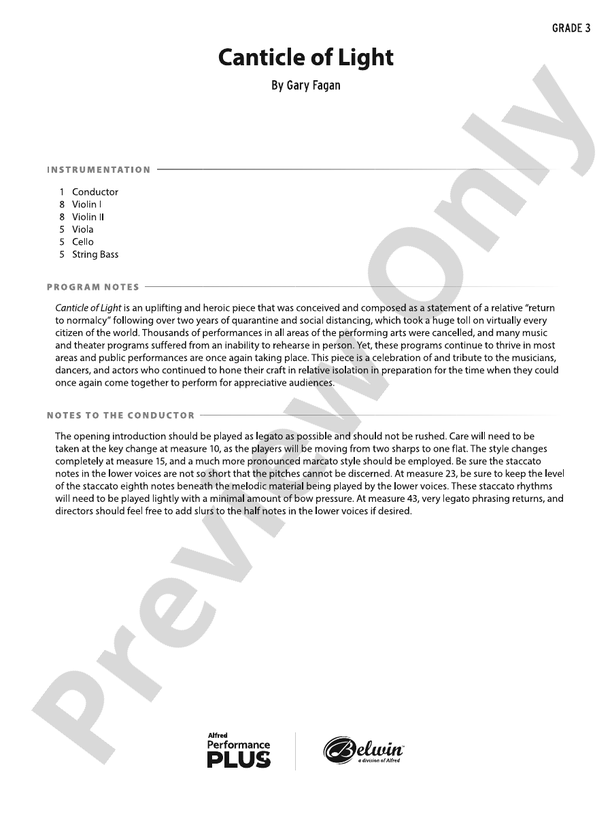 Canticle of Light: : Gary Fagan - Digital Sheet Music Download
