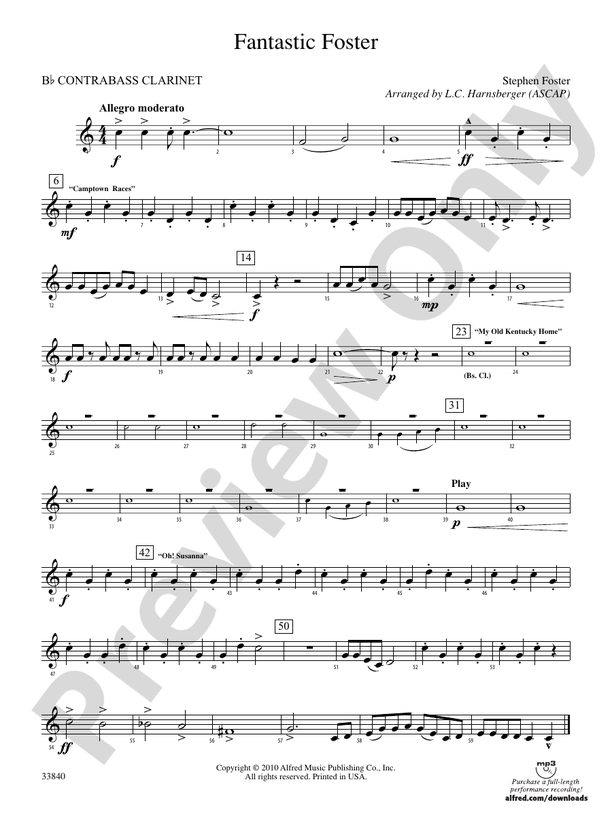 Fantastic Foster: (wp) B-flat Contrabass Clarinet: (wp) B-flat Contrabass Clarinet World Part ...