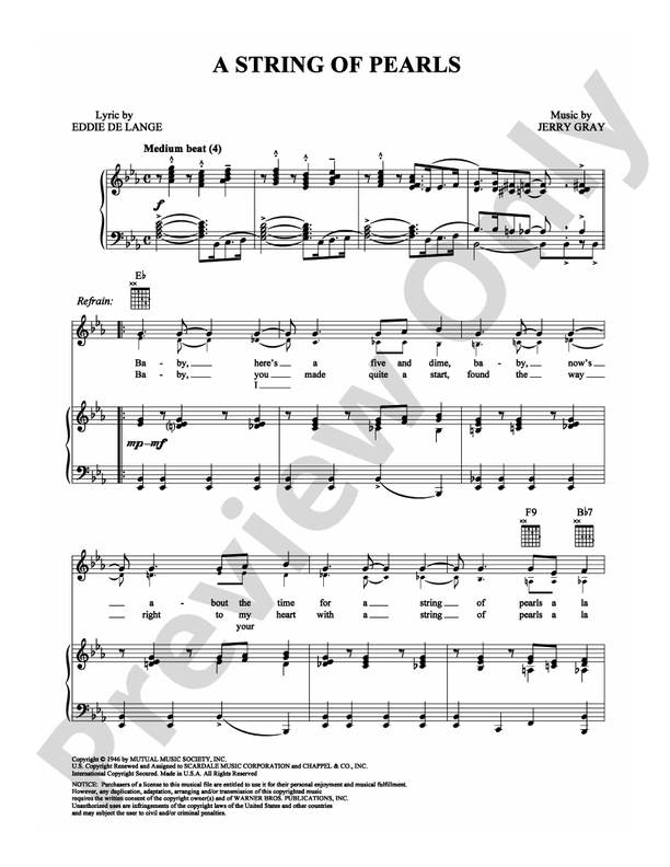 A String of Pearls: Piano/Vocal/Chords: Glenn Miller - Digital Sheet ...