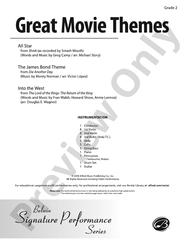 Great Movie Themes: Score: String Orchestra Score - Digital Sheet Music ...