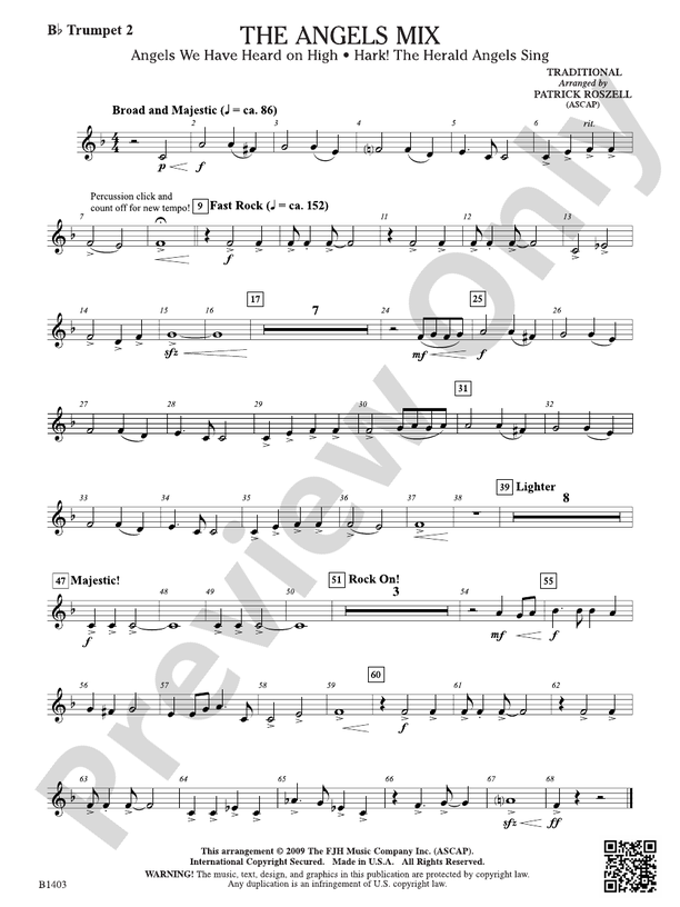 The Angels Mix: B-flat Trumpet 2: B-flat Trumpet 2 Part - Digital Sheet Music Download