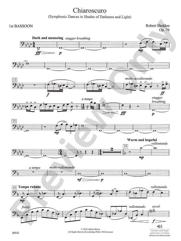 Chiaroscuro: Bassoon: Bassoon Part - Digital Sheet Music Download