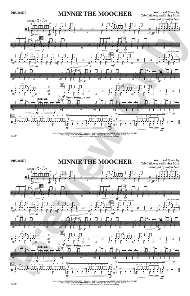 Minnie the Moocher: Drumset: Drumset Part - Digital Sheet Music Download
