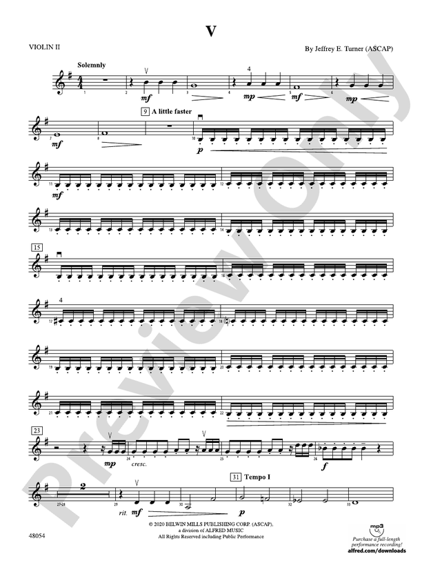 V: 2nd Violin: 2nd Violin Part - Digital Sheet Music Download