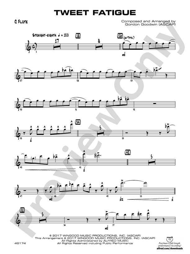 Tweet Fatigue: Flute: Flute Part - Digital Sheet Music Download