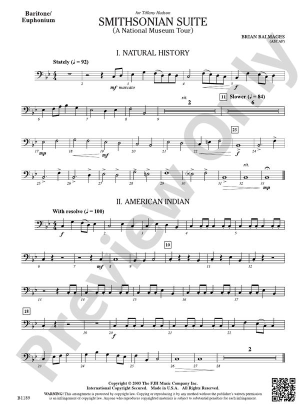 Smithsonian Suite: Baritone/Euphonium: Baritone/Euphonium Part: Brian Balmages - Digital Sheet ...