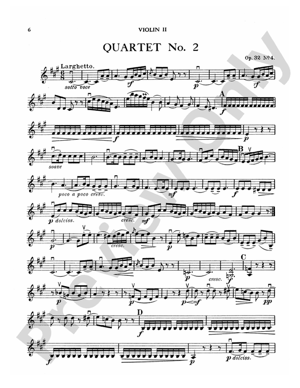 Boccherini: Nine Selected String Quartets: String Quartet No. 2 (Violin II) Part - Digital Sheet ...