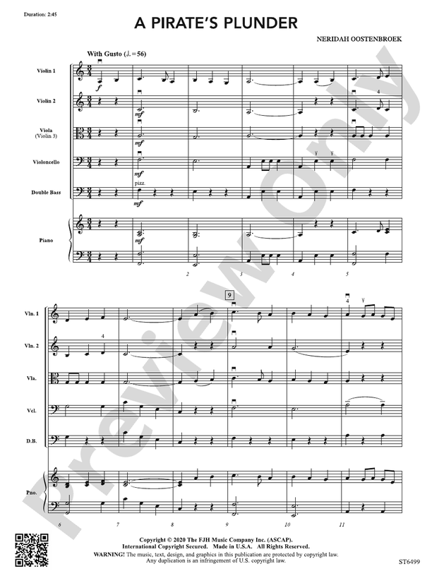 A Pirate's Plunder: Score: : Neridah Oostenbroek - Digital Sheet Music Download