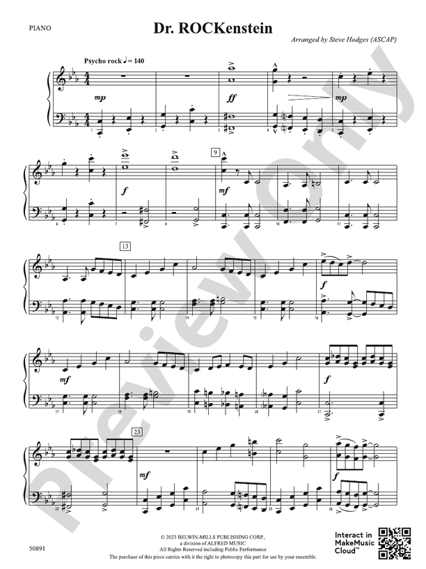 Dr. ROCKenstein: Piano Accompaniment: Piano Accompaniment Part ...