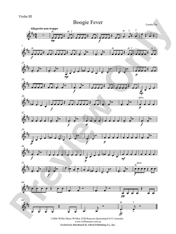 Boogie Fever: 3rd Violin (Viola [TC]): 3rd Violin (Viola [TC]) Part ...