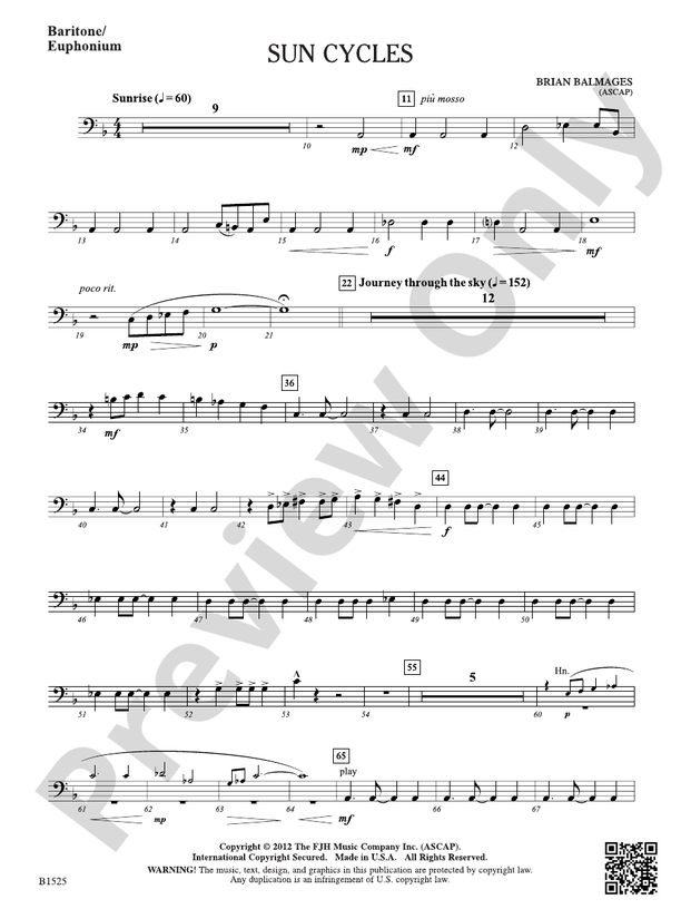 Sun Cycles: Baritone/Euphonium: Baritone/Euphonium Part: Brian Balmages - Digital Sheet Music ...