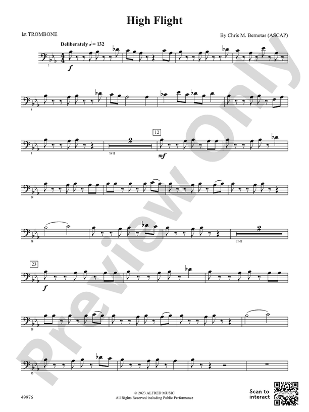High Flight: 1st Trombone: 1st Trombone Part - Digital Sheet Music Download