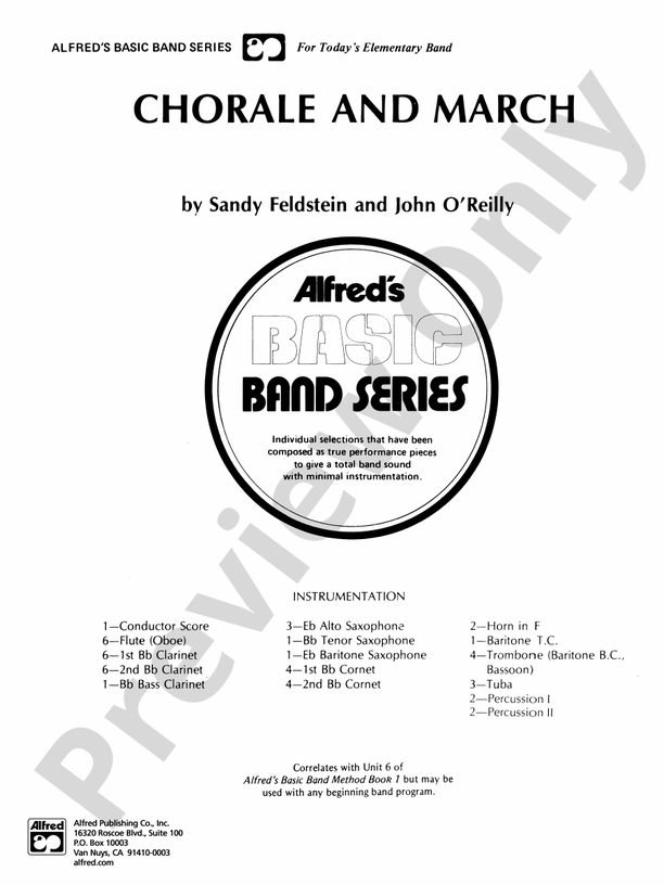 Chorale and March: : Sandy Feldstein - Digital Sheet Music Download