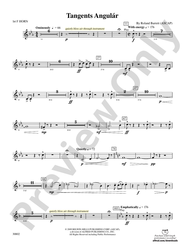 Tangents Angulár: 1st F Horn: 1st F Horn Part - Digital Sheet Music ...