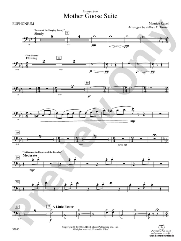 Mother Goose Suite: Baritone B.C.: Baritone B.C. Part - Digital Sheet ...