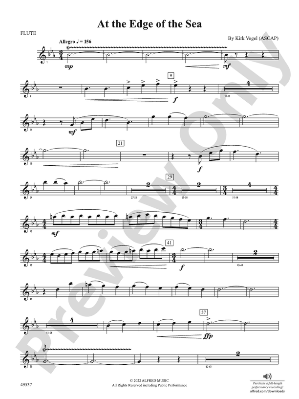 At the Edge of the Sea: Flute: Flute Part - Digital Sheet Music Download