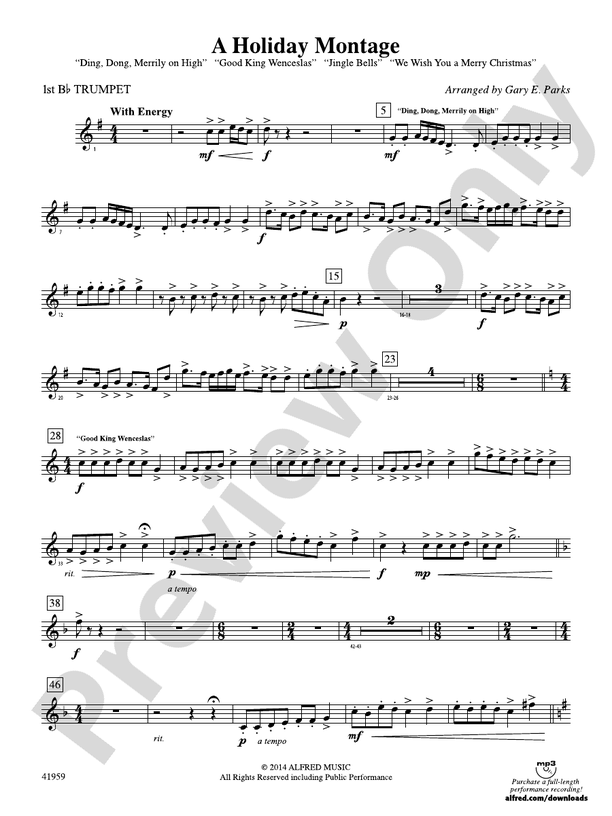 A Holiday Montage: 1st B-flat Trumpet: 1st B-flat Trumpet Part ...