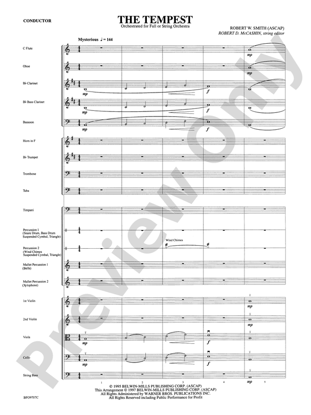 The Tempest: Score: Full Orchestra Score - Digital Sheet Music Download