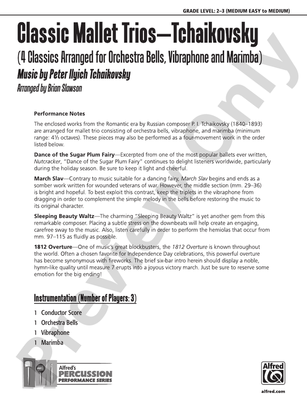 Classic Mallet Trios---Tchaikovsky: Score: Mallet Instrument Score ...