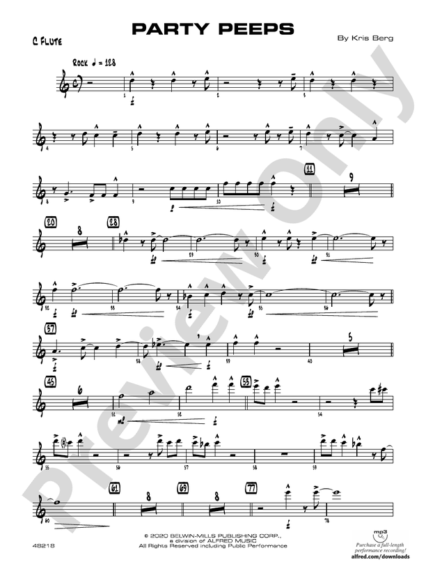 Party Peeps: Flute: Flute Part - Digital Sheet Music Download