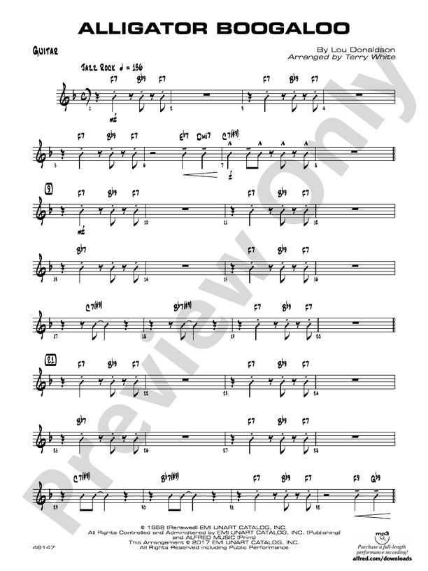 Alligator Boogaloo: Guitar: Guitar Part - Digital Sheet Music Download