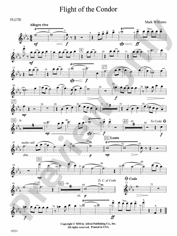 Flight of the Condor: Flute: Flute Part - Digital Sheet Music Download
