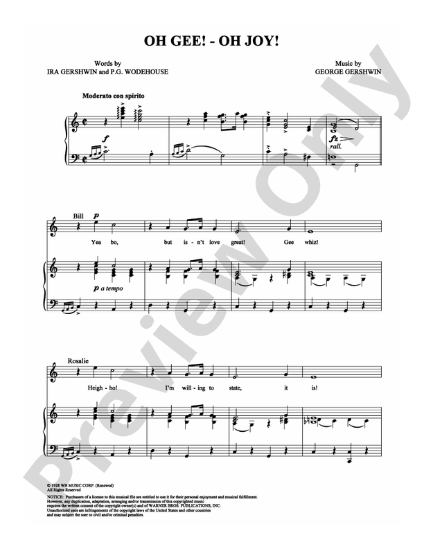 Oh Gee! Oh Joy!: Piano/Vocal/Chords: George Gershwin - Digital Sheet ...