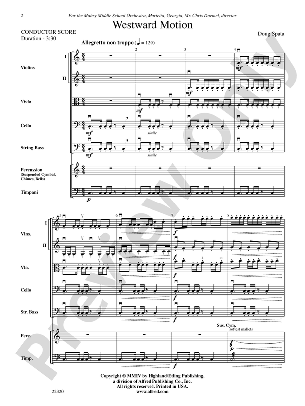 Westward Motion: String Orchestra Conductor Score & Parts: Doug Spata ...