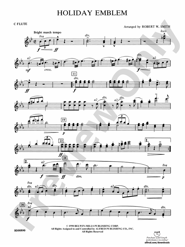 Holiday Emblem: Flute: Flute Part - Digital Sheet Music Download