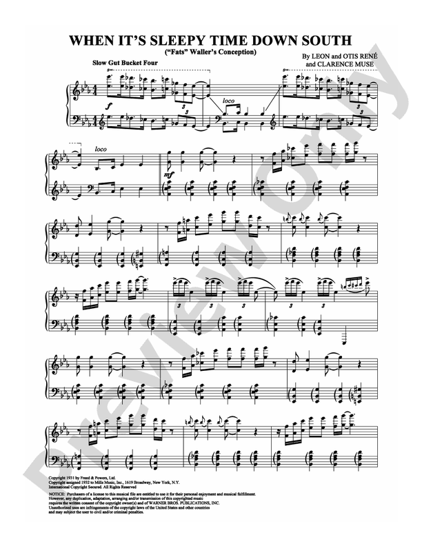 When It's Sleepy Time Down South (''Fats'' Waller's Conception): Piano ...